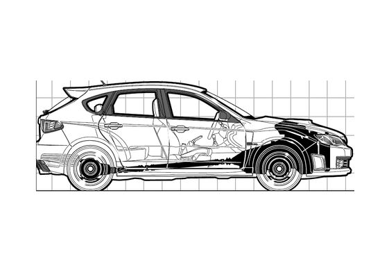 Download Drawing Subaru Impreza Wrx Sti Hatchback 2008 In Ai Pdf Png Svg Formats